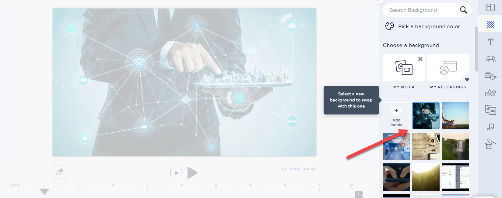Swapping a Background – Powtoon Business