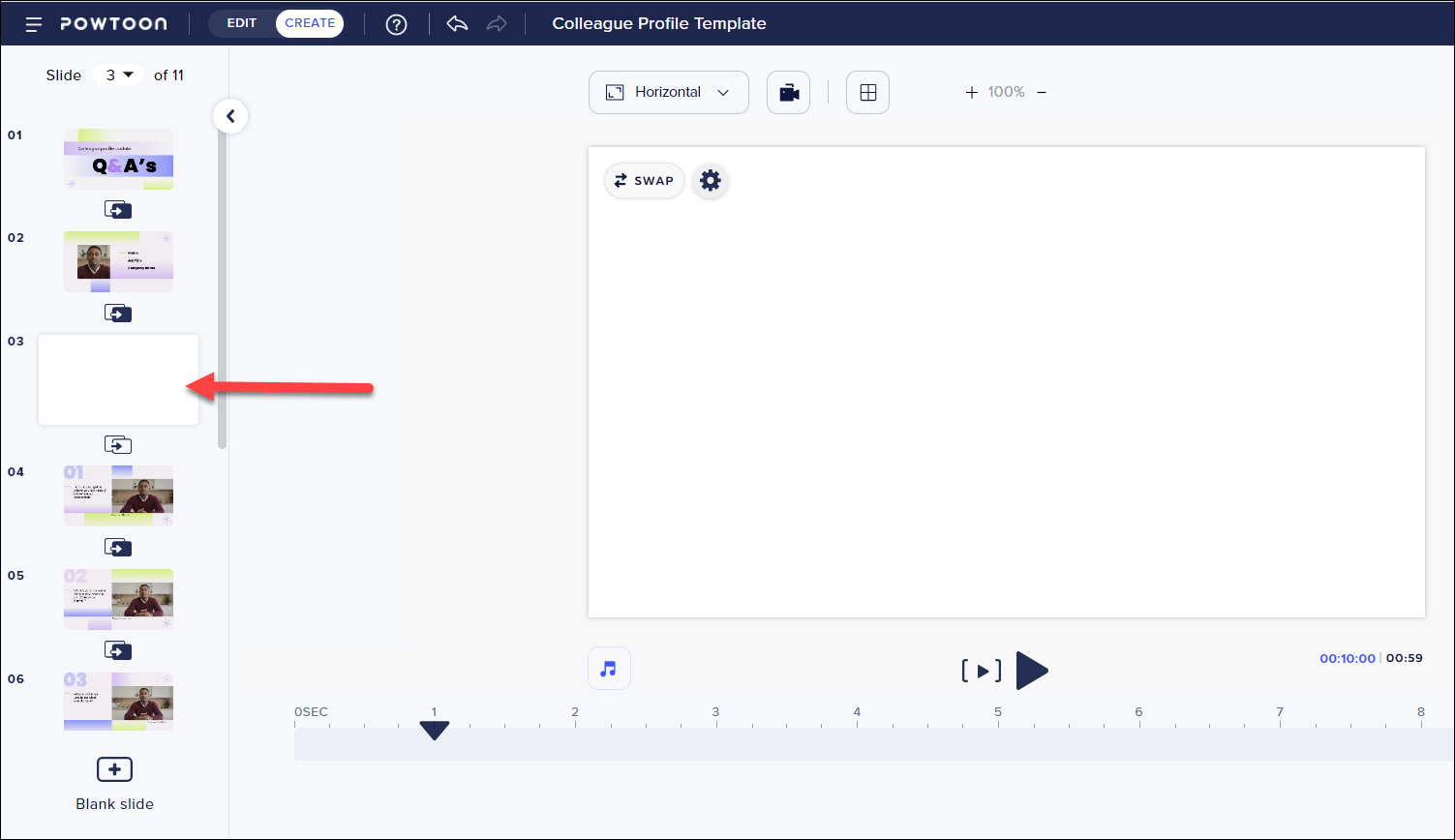 Adding A Blank Slide Powtoon Business