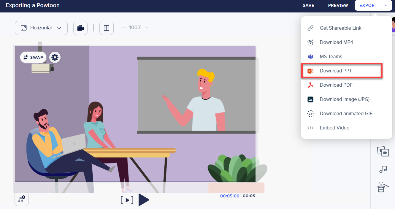 Downloading Your Powtoon to PowerPoint – Powtoon Business