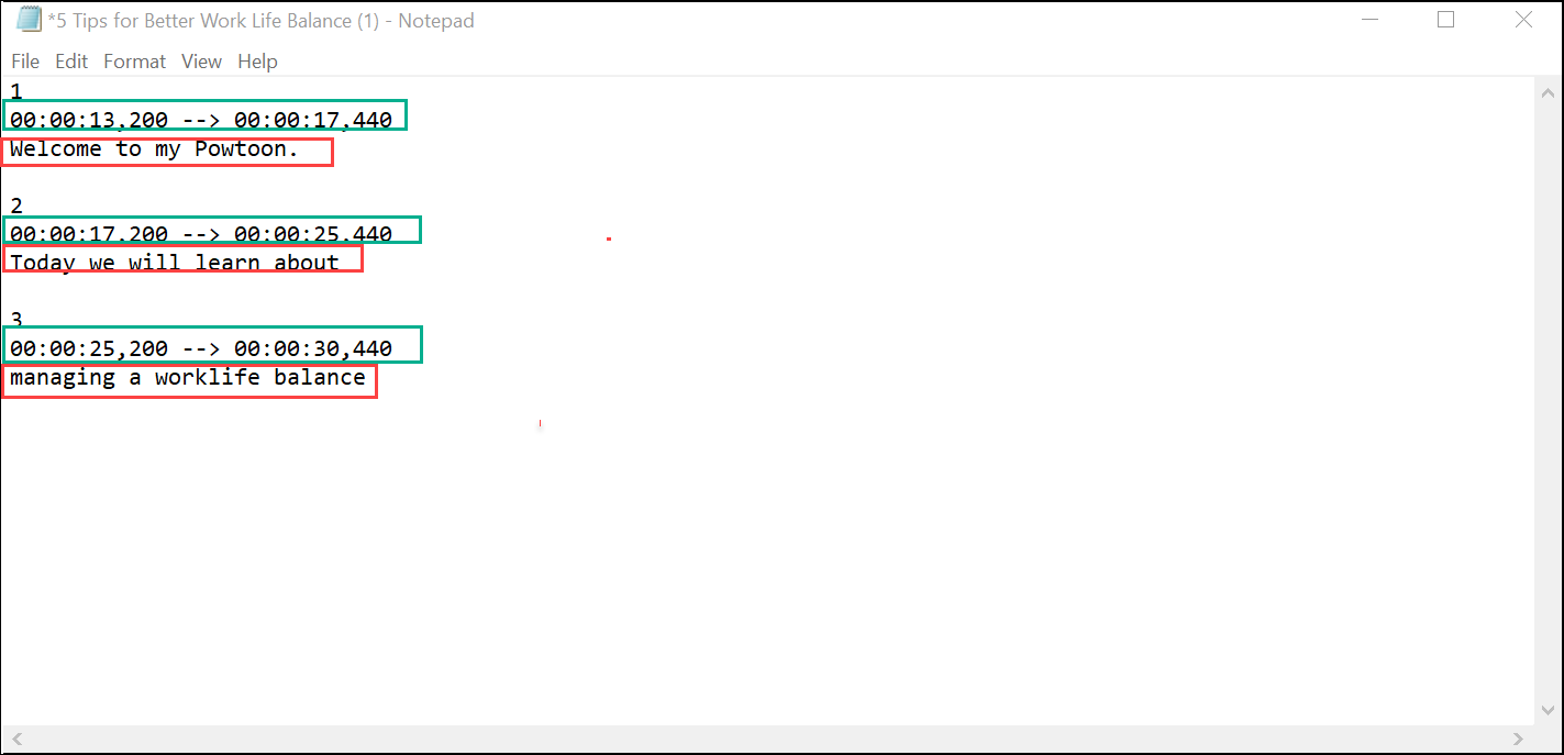 Working with the SRT File – Powtoon Business