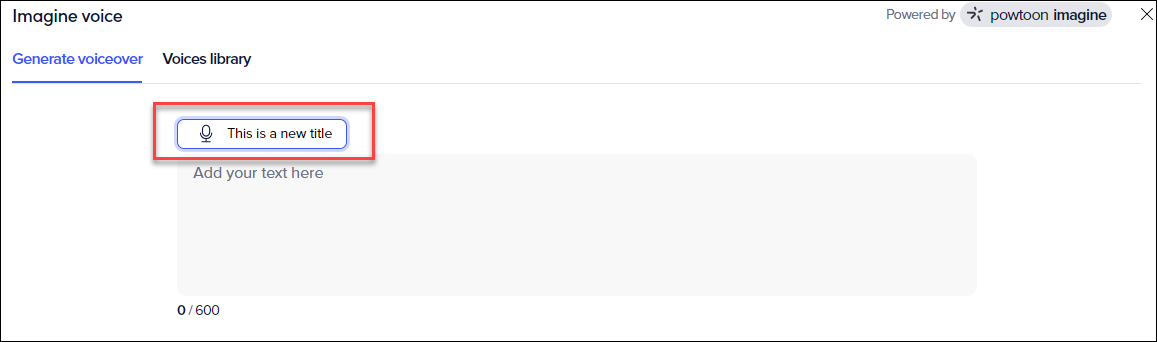 Imagine AI - Text to Speech – Powtoon Business