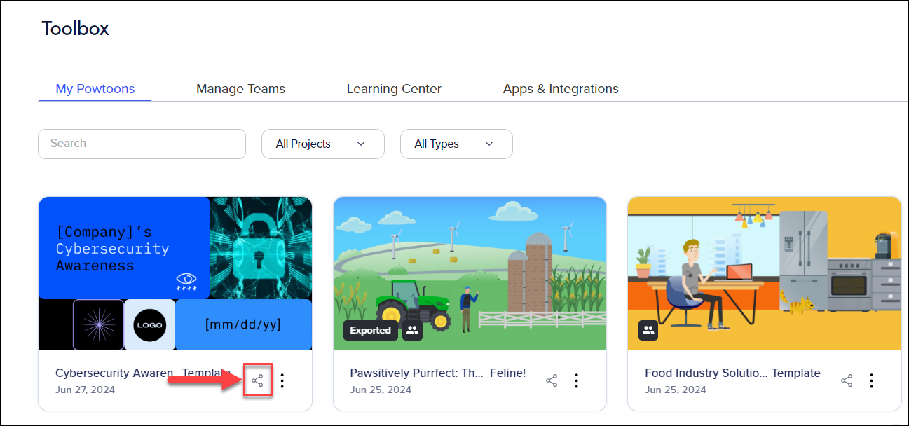 Sharing a Powtoon – Powtoon Business