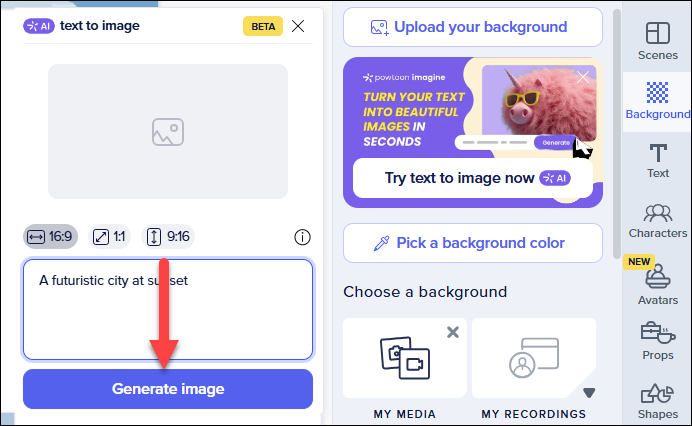 Imagine AI - Text to Image – Powtoon Business
